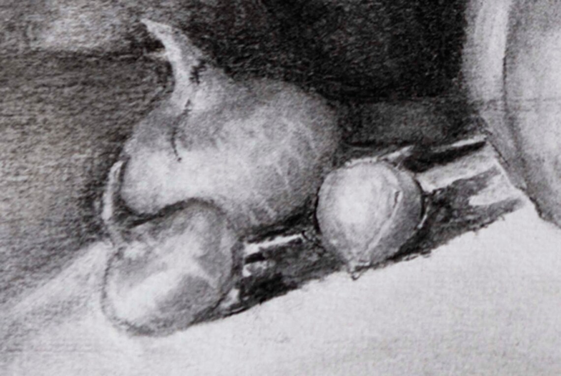 Still Life With Pumpkin. Charcoal and Graphite Pencil on Paper ...