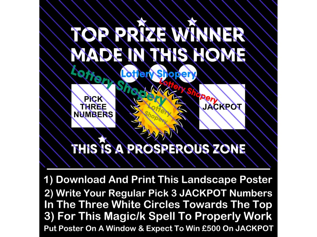 PICK 3 JACKPOT / WIN Five Hundred Pounds Pick Three Prize / Materialize ...