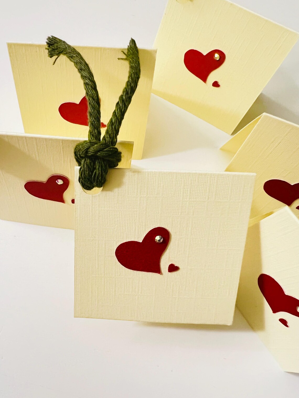 24 Mini Note Cards 2 X 2 Mini Heart Cards Thank You Note Card Gift Note ...