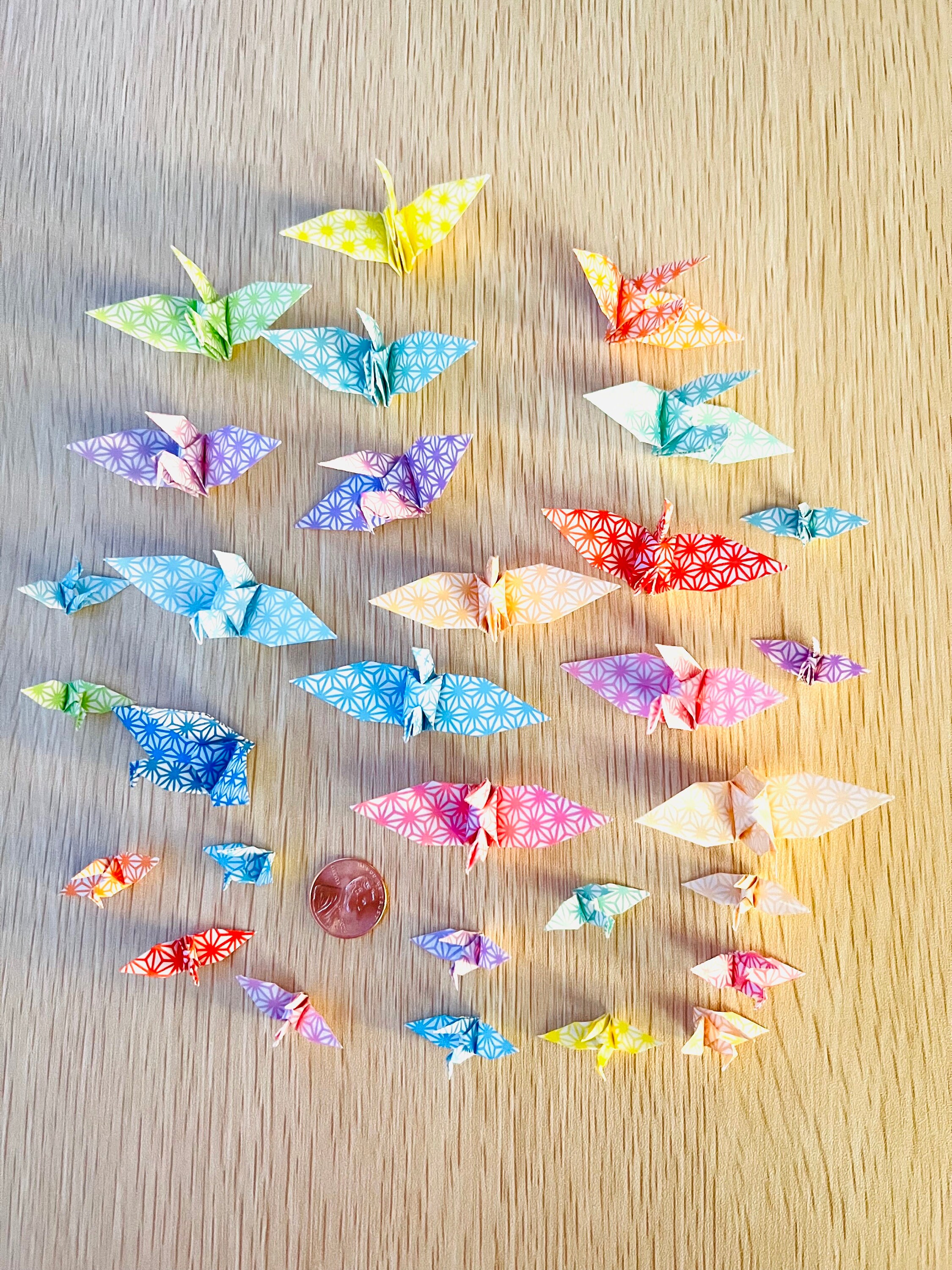 Set of 5 Bottle-micro Origami Cranes in a Bottle-glass - Etsy