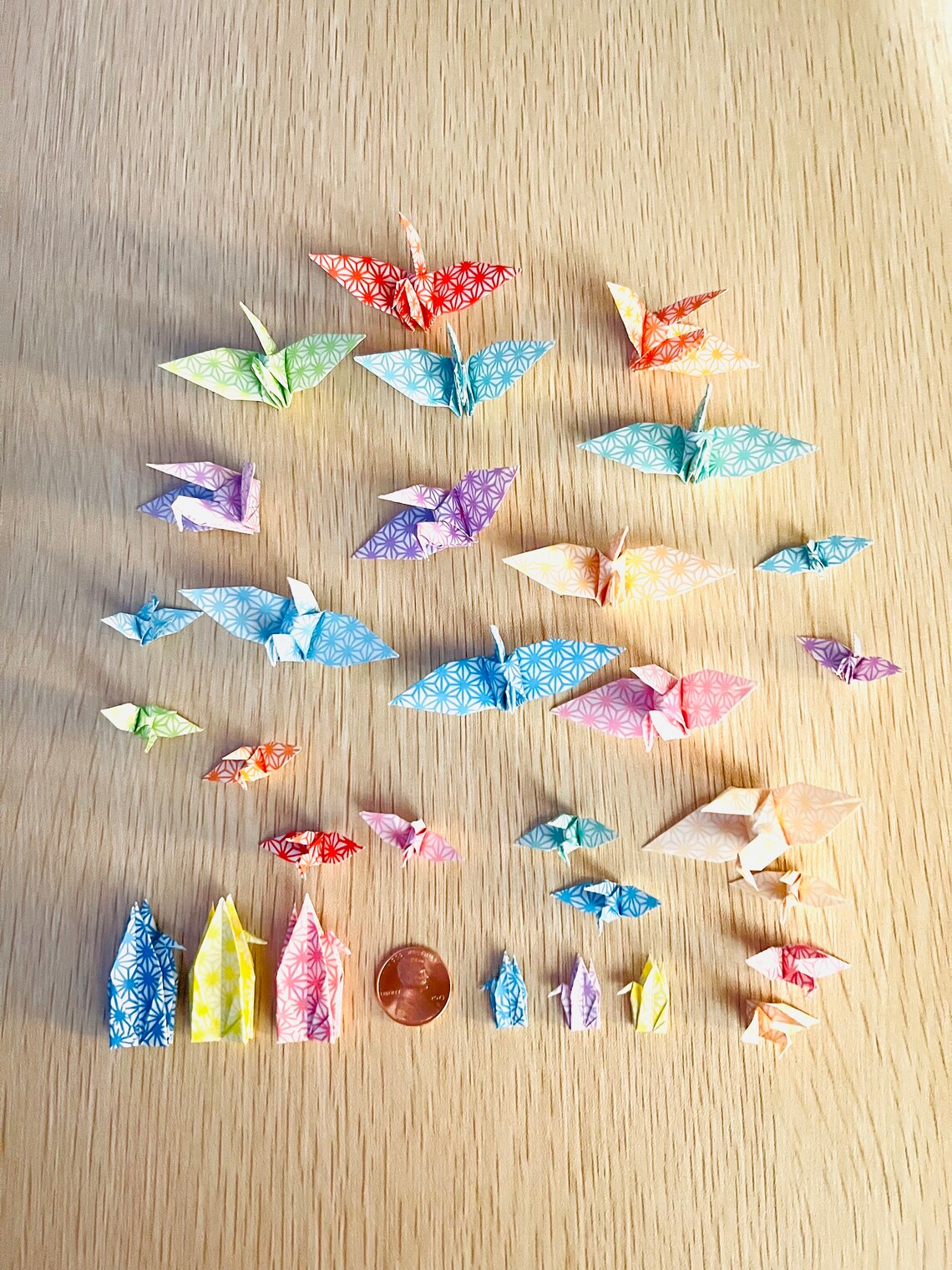 Set of 5 Bottle-micro Origami Cranes in a Bottle-glass - Etsy