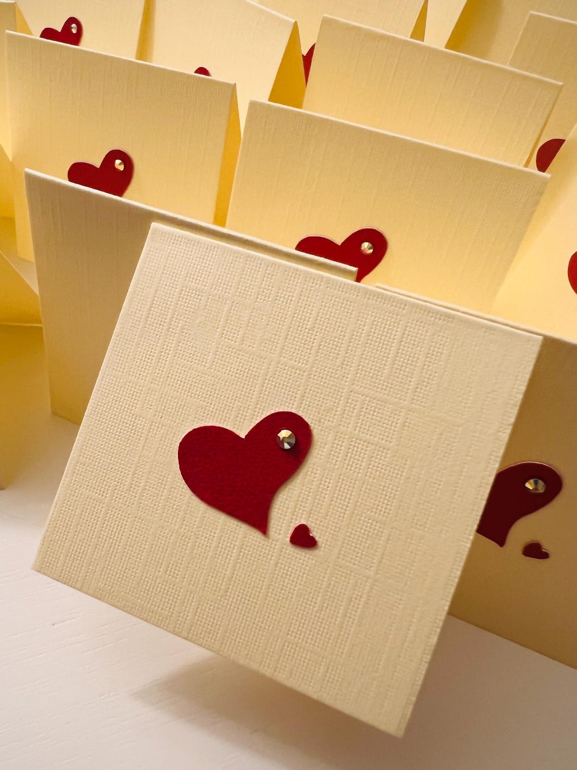 24 Mini Note Cards | 2” X 2” Mini Heart Cards | Thank You Note Card ...