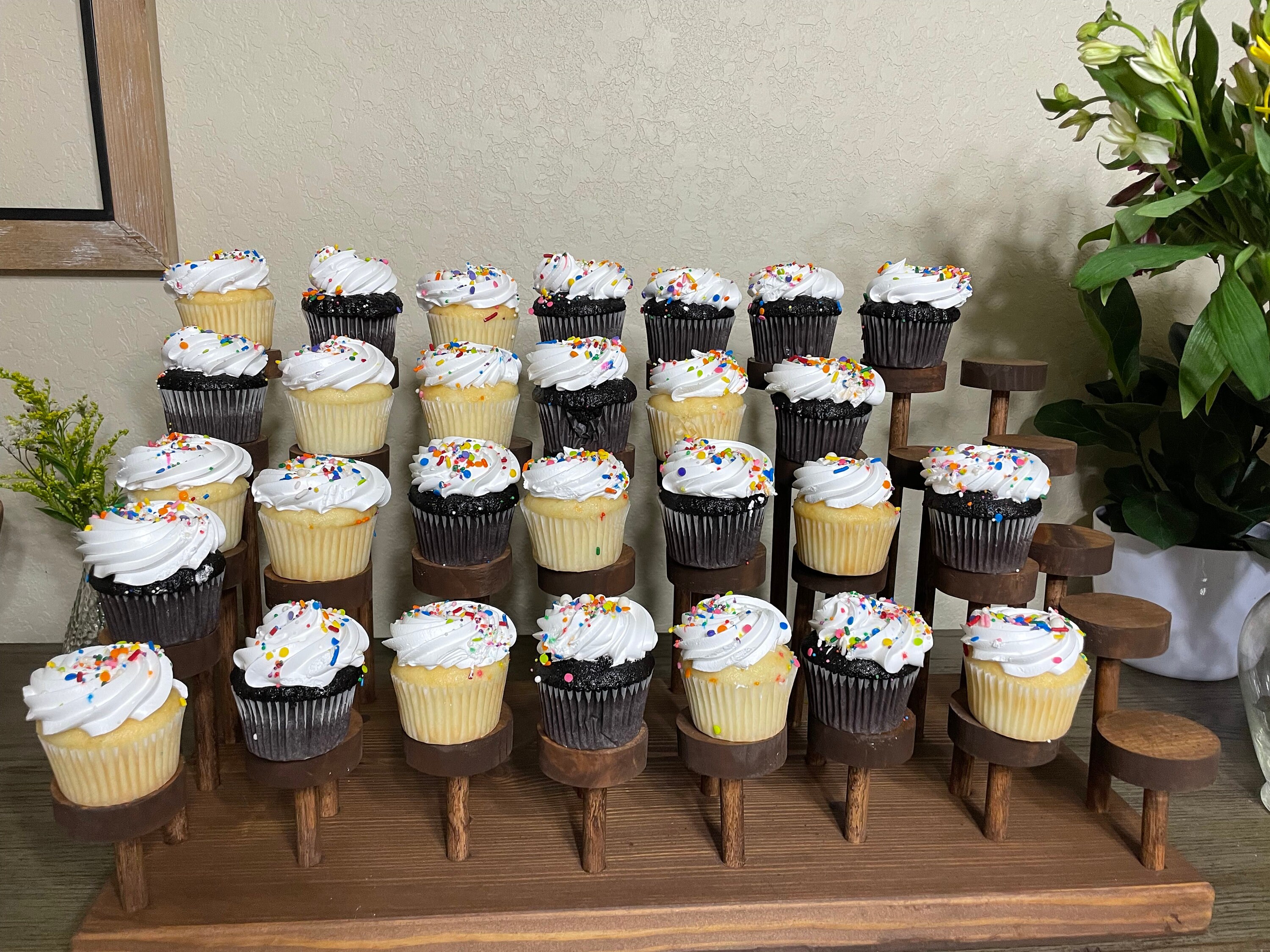 Rustic Wooden Cupcake Stand Etsy