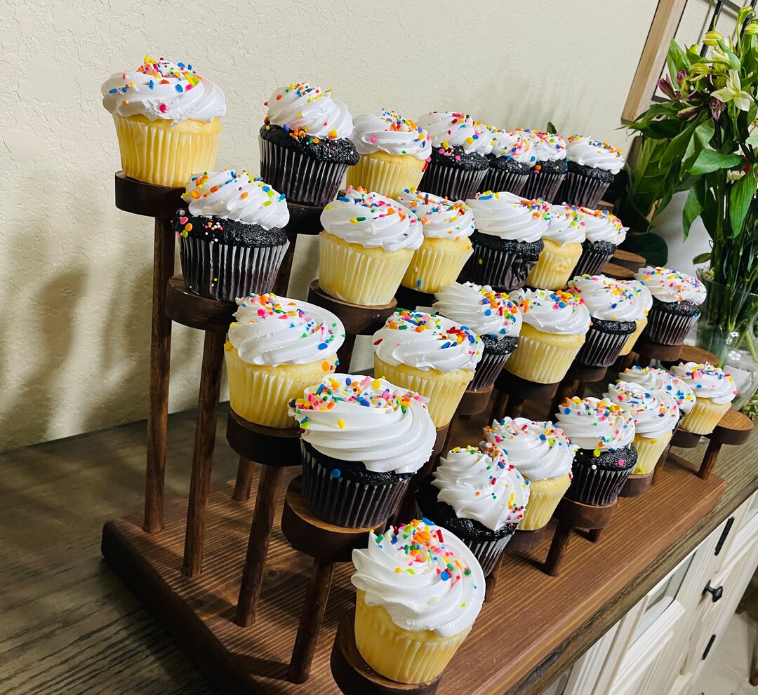 Rustic Wooden Cupcake Stand - Etsy