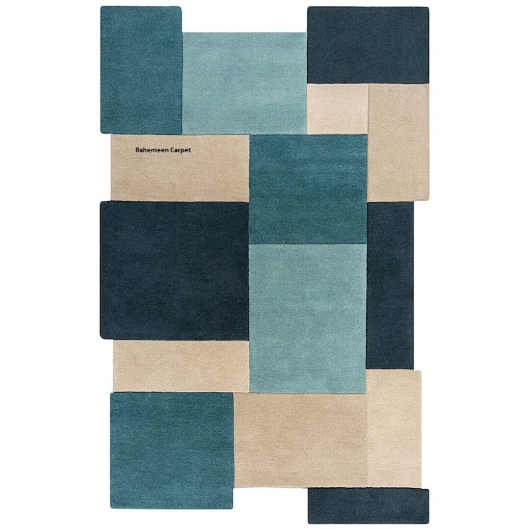Irregular Shaped Hand-tufted Wool Area Rug Color Palette Rugs for ...