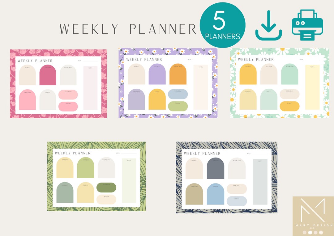 Printable Weekly Planner Office Planner Desk Planner A4 - Etsy