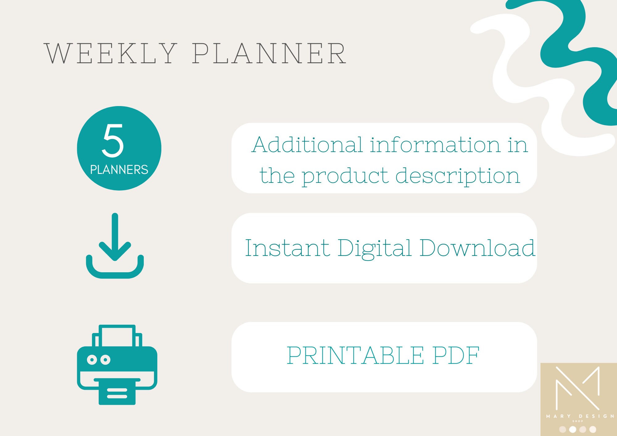 Printable Weekly Planner Office Planner Desk Planner A4 - Etsy