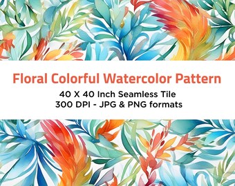 SEAMLESS Watercolor Spring Flower-floral Digital Paper - Etsy