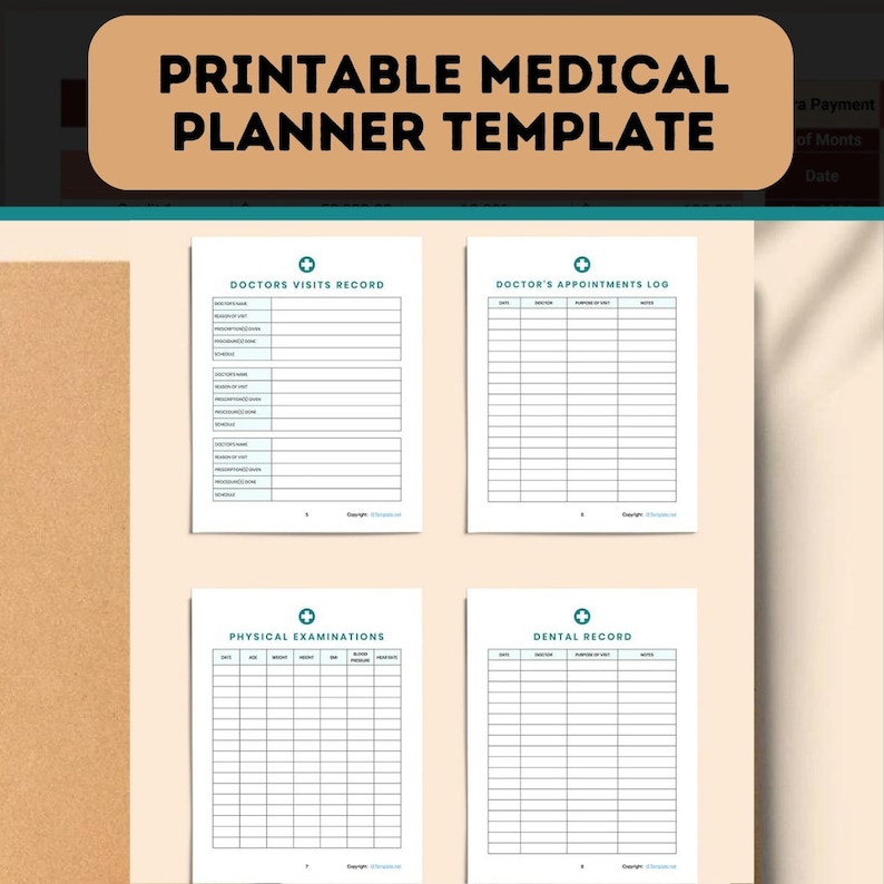 Printable Medical Planner Template, Digital Medical Planner, Personal ...
