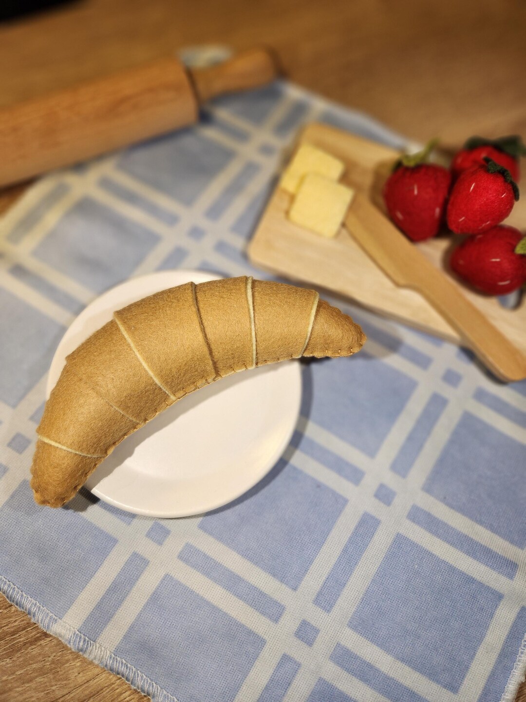 Felt Croissant- Wool Blend Felt Play Kitchen Food Decor Imaginative ...