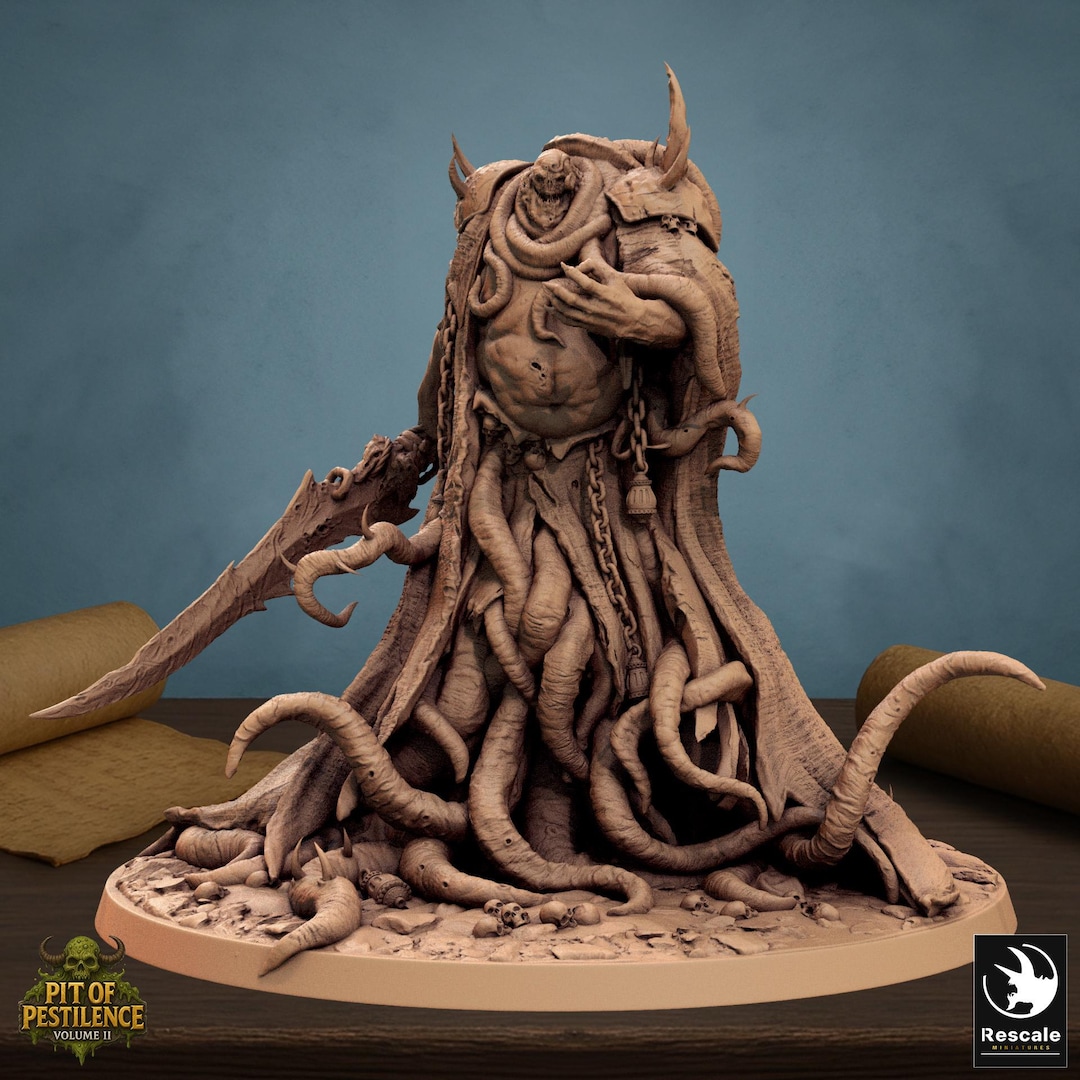 Tentacled Demon Lord | Dnd Mini 28mm 32mm Unpainted | High Detail ...
