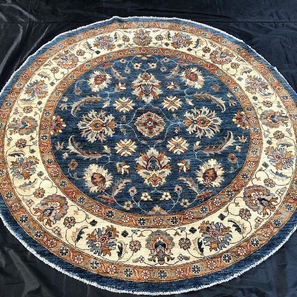 Blue Round Rug - Etsy