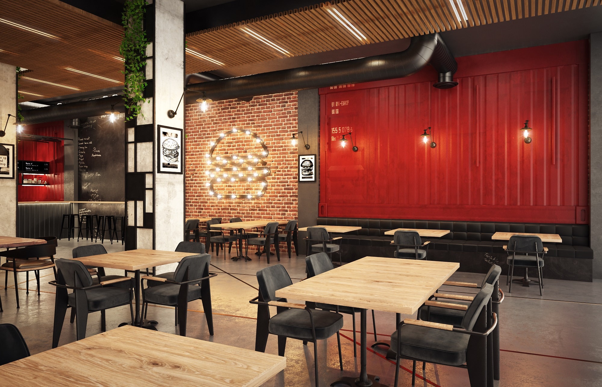 Cafe Interior Design: 3D Restaurant Rendering, Made to Order - Etsy