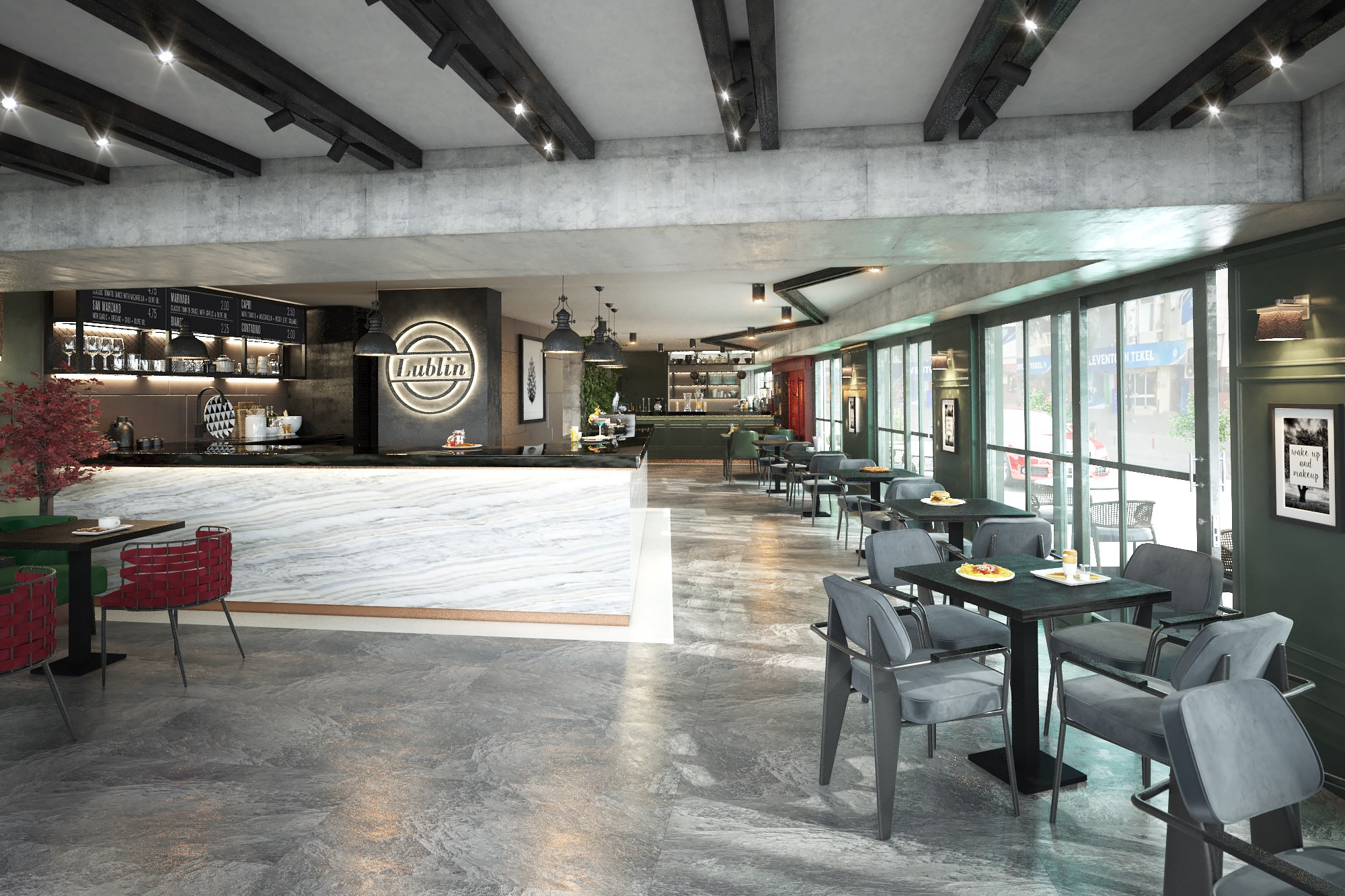 Cafe Interior Design: 3D Restaurant Rendering, Made to Order - Etsy