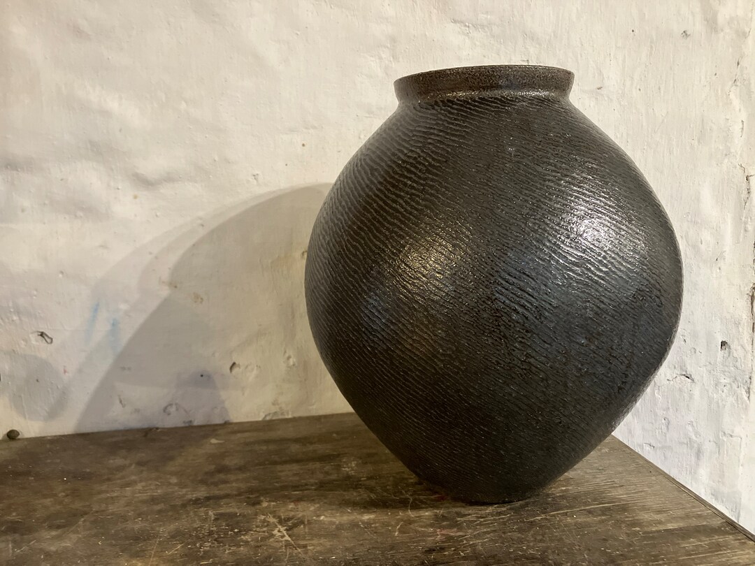 Salt Fired, Rope Inlayed (mishima) Vase/ Statement Piece - Etsy