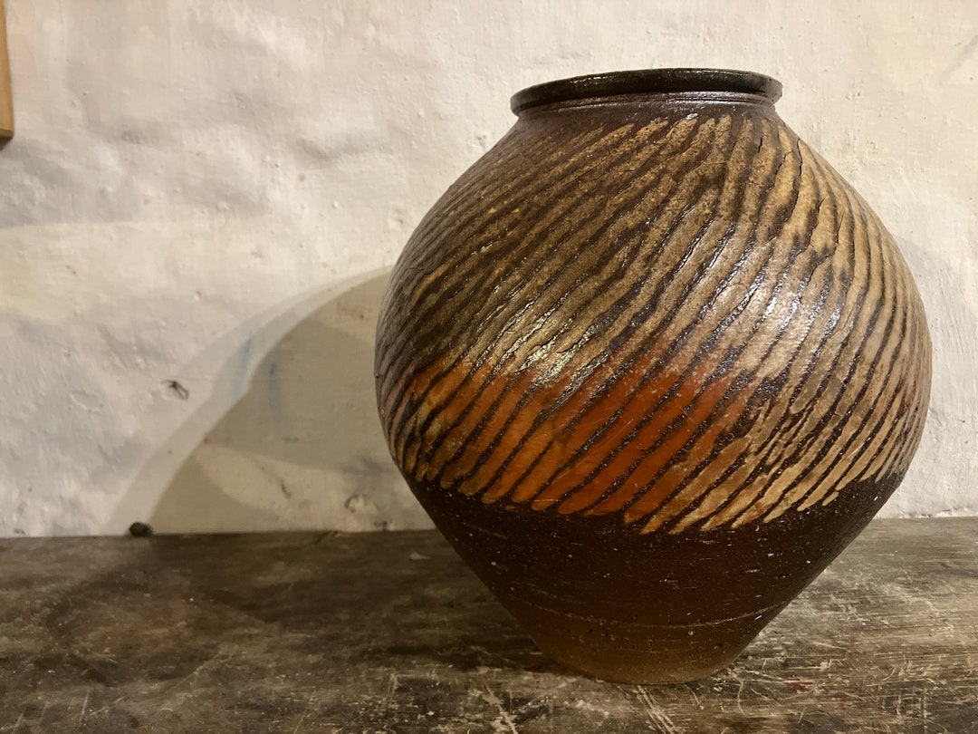 Wood Fired, Rope Inlayed mishima Vase - Etsy