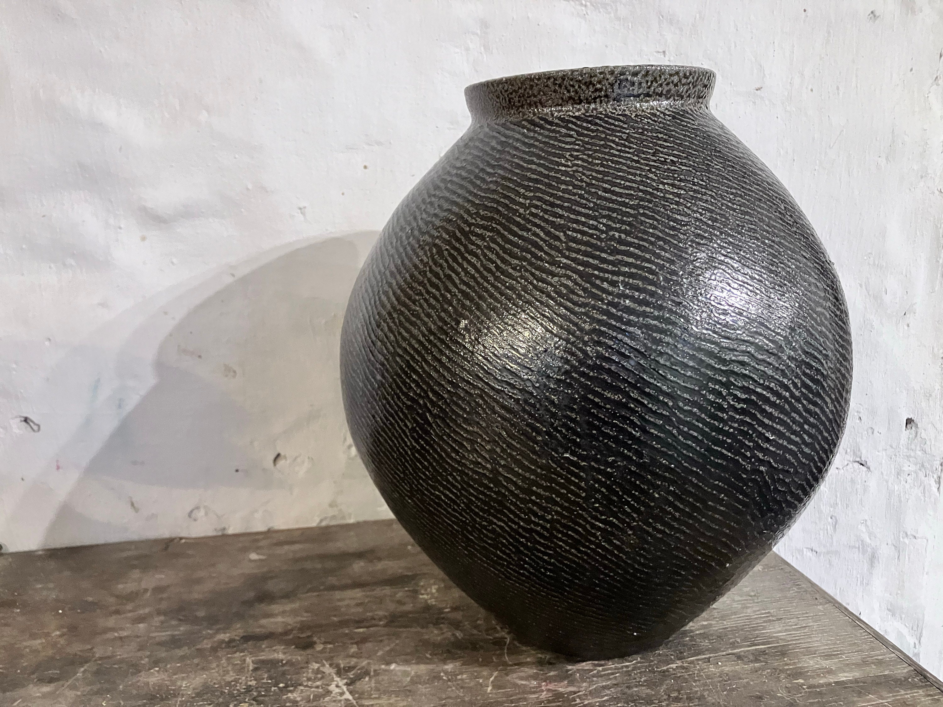 Salt Fired, Rope Inlayed (mishima) Vase/ Statement Piece - Etsy