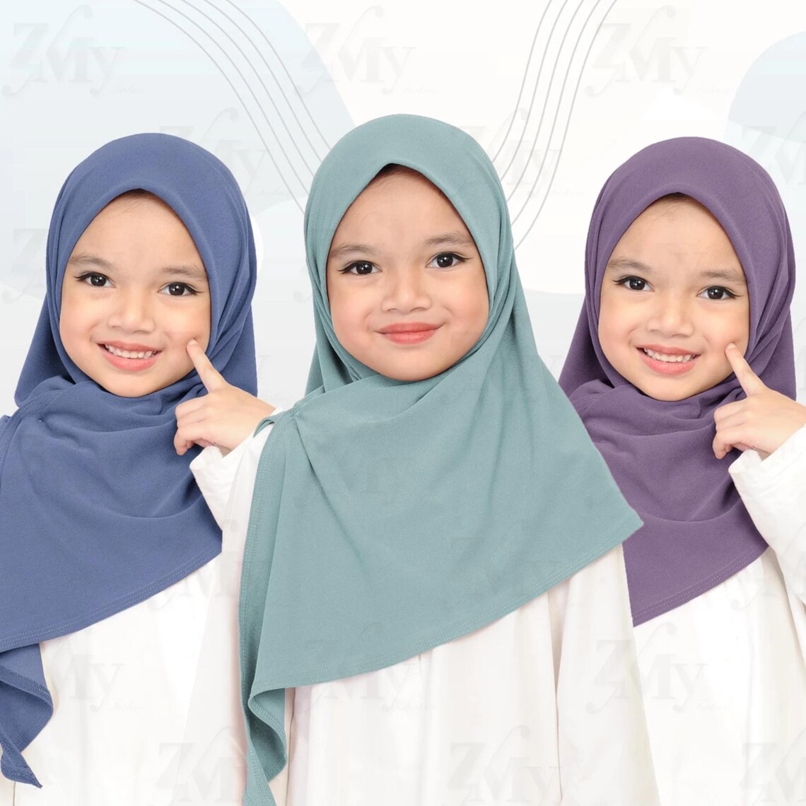 Kids Moss Crepe Head Hijab Scarf | Instant Pashmina Shawl Scarves ...