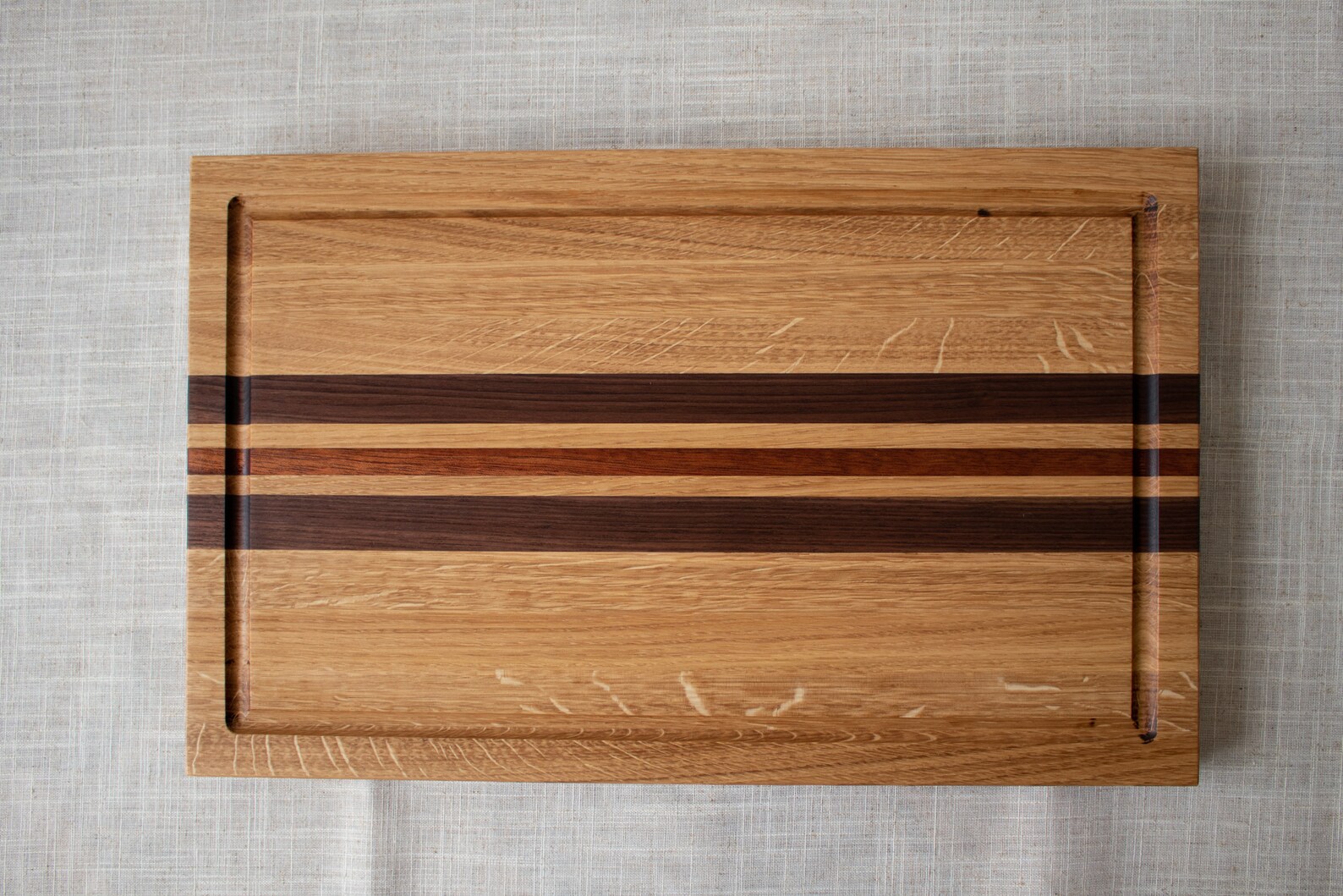 Edge Grain Cutting Board Made With Oak, Walnut and Sapele Chopping ...
