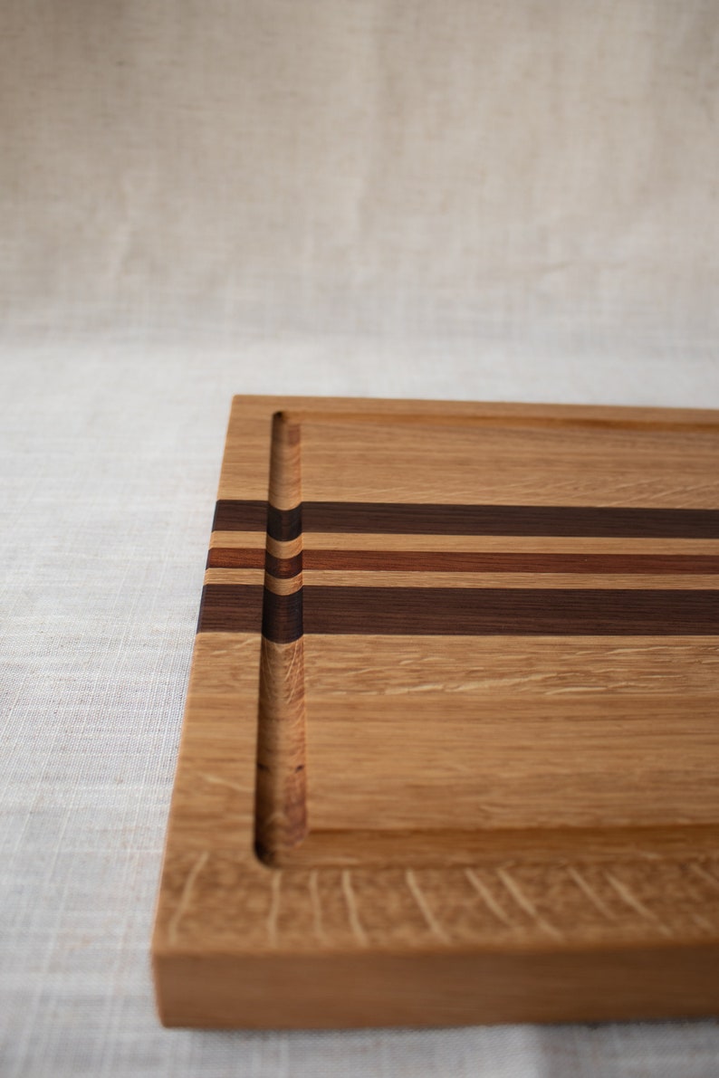 Edge Grain Cutting Board Made With Oak, Walnut and Sapele Chopping ...