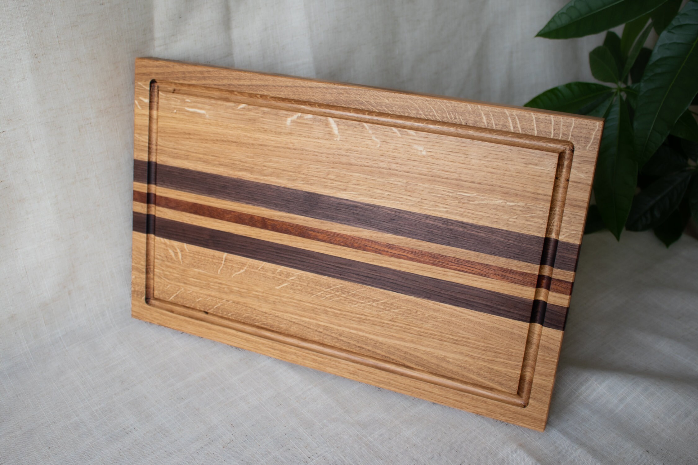 Edge Grain Cutting Board Made With Oak, Walnut and Sapele Chopping ...
