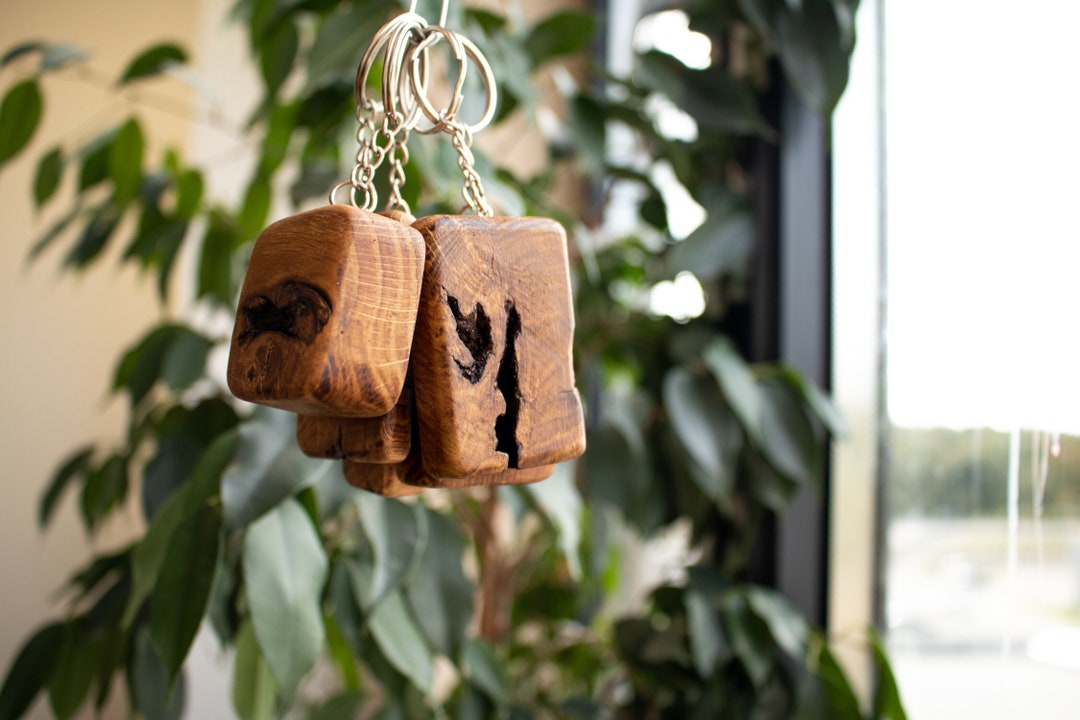 Unique Keychain Oak Wood Keychain Keyring Gift Handmade - Etsy