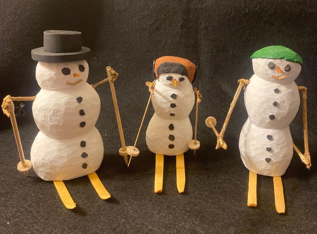 Snowmen Skiing - Etsy