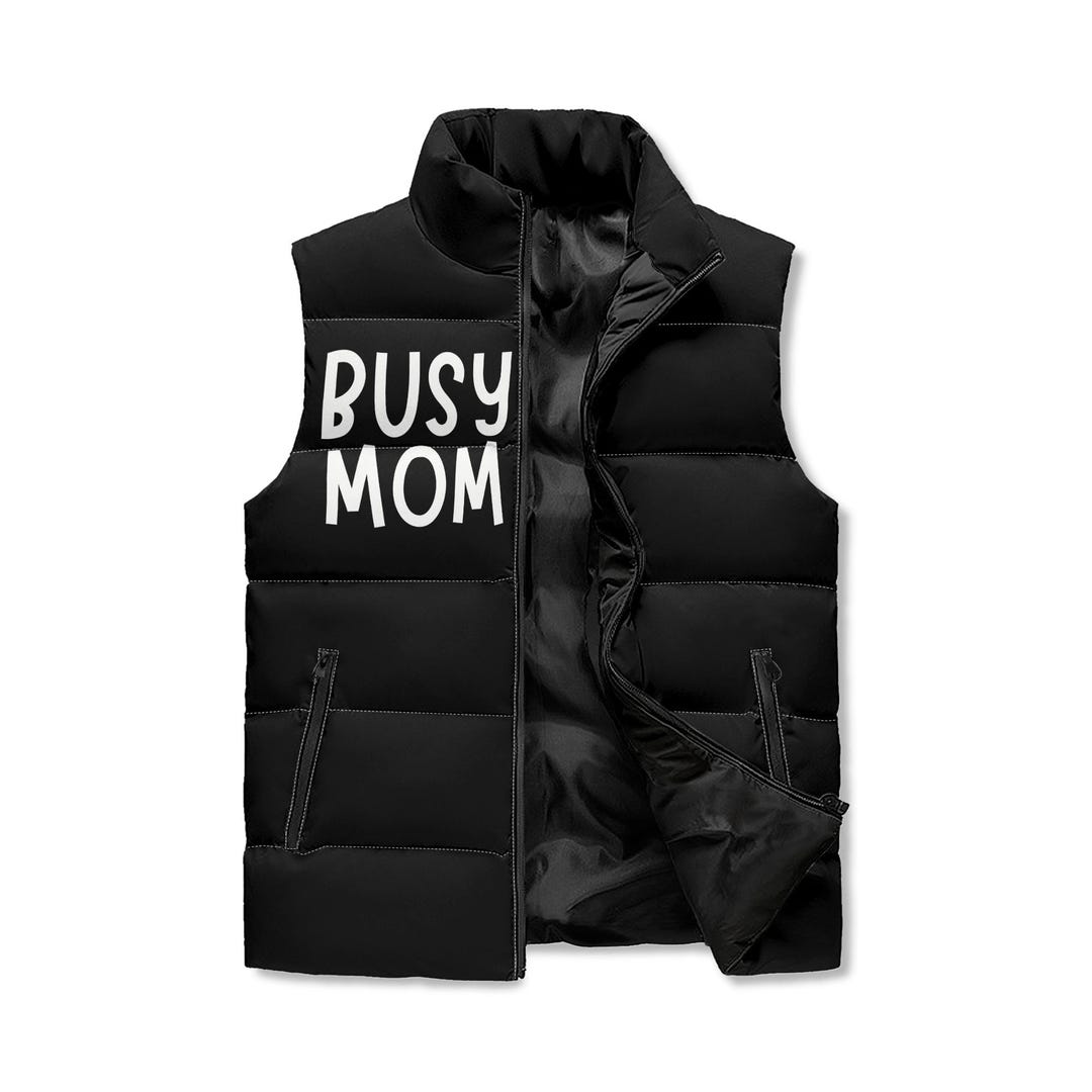 Personalized Busy Mom Puffer Vest With Kids Names Customized Puffed ...