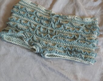 Crochet Ruffle Shorts, Ruffle Shorts, Crochet Bloomers, Mohair Crochet ...