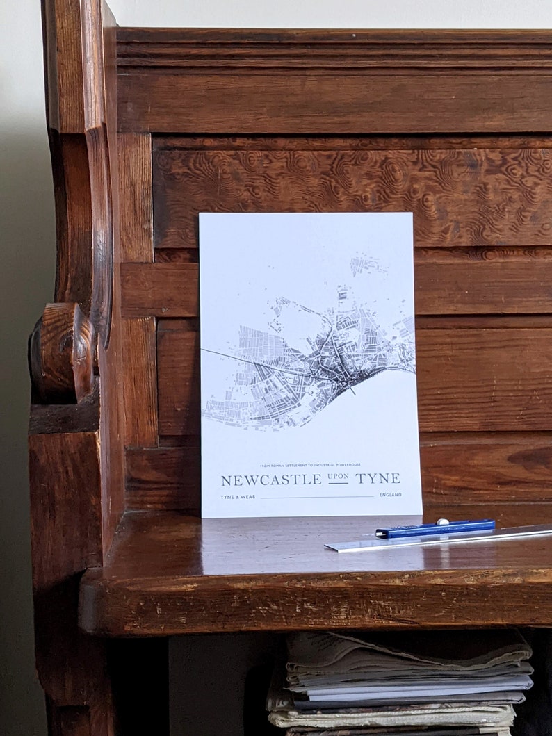 Newcastle-upon-tyne Map Poster | Original Paperart A4 Print | Unframed ...