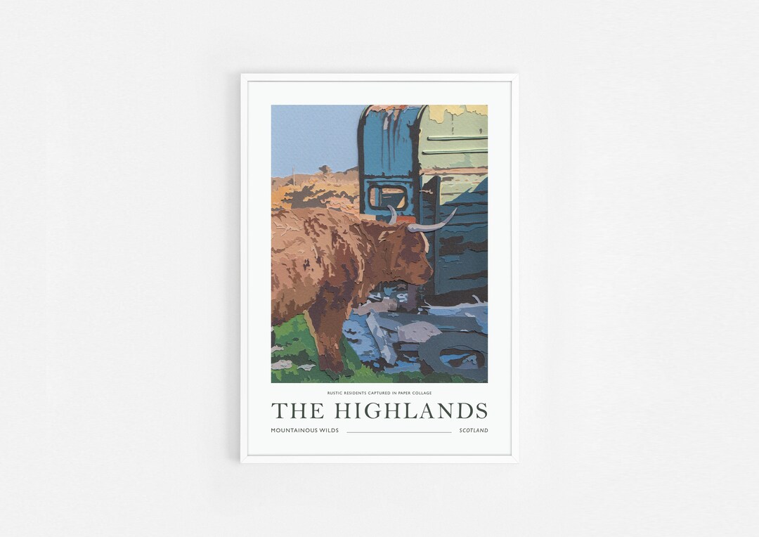 Highland Cow Art Poster | the Highlands, Scotland | Original Paperart ...