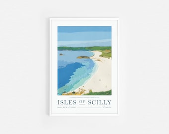 Isles of Scilly Map Print Many Colours 350gsm Art Quality - Etsy
