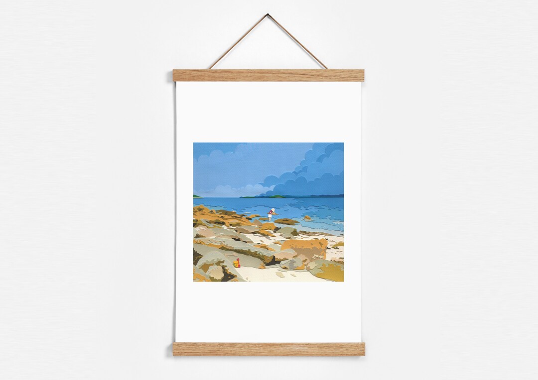 Beachcombing Art Print | Isles of Scilly, Cornwall | Original Paperart ...