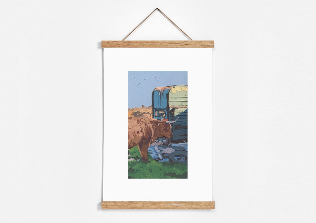 Highland Cow Art Print | the Highlands, Scotland | Original Paperart A4 ...