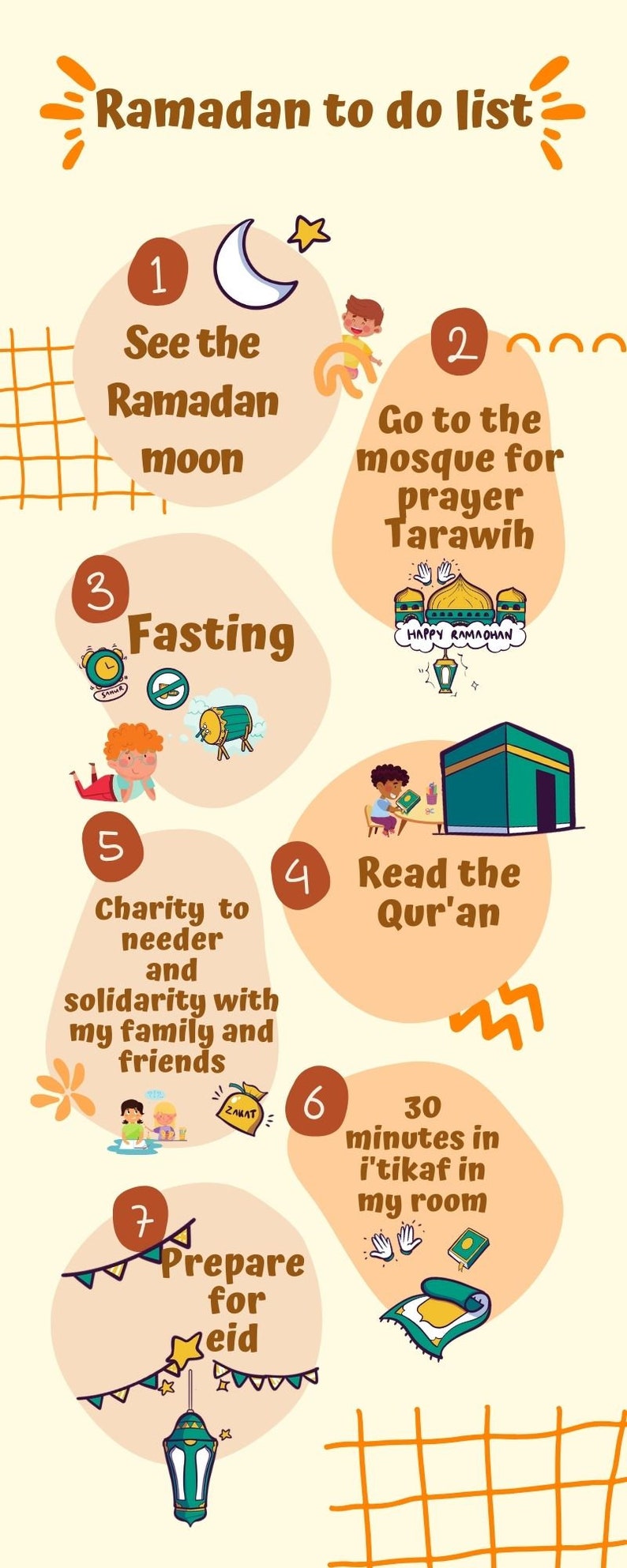 Ramadan to Do List for Kids, Poster, Banner, Islamic Education, Ramadan ...