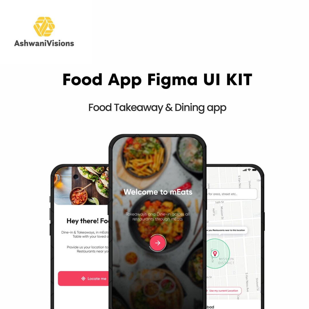 Food Takeaway & Dining App Figma UI Kit Food App UI Design - Etsy