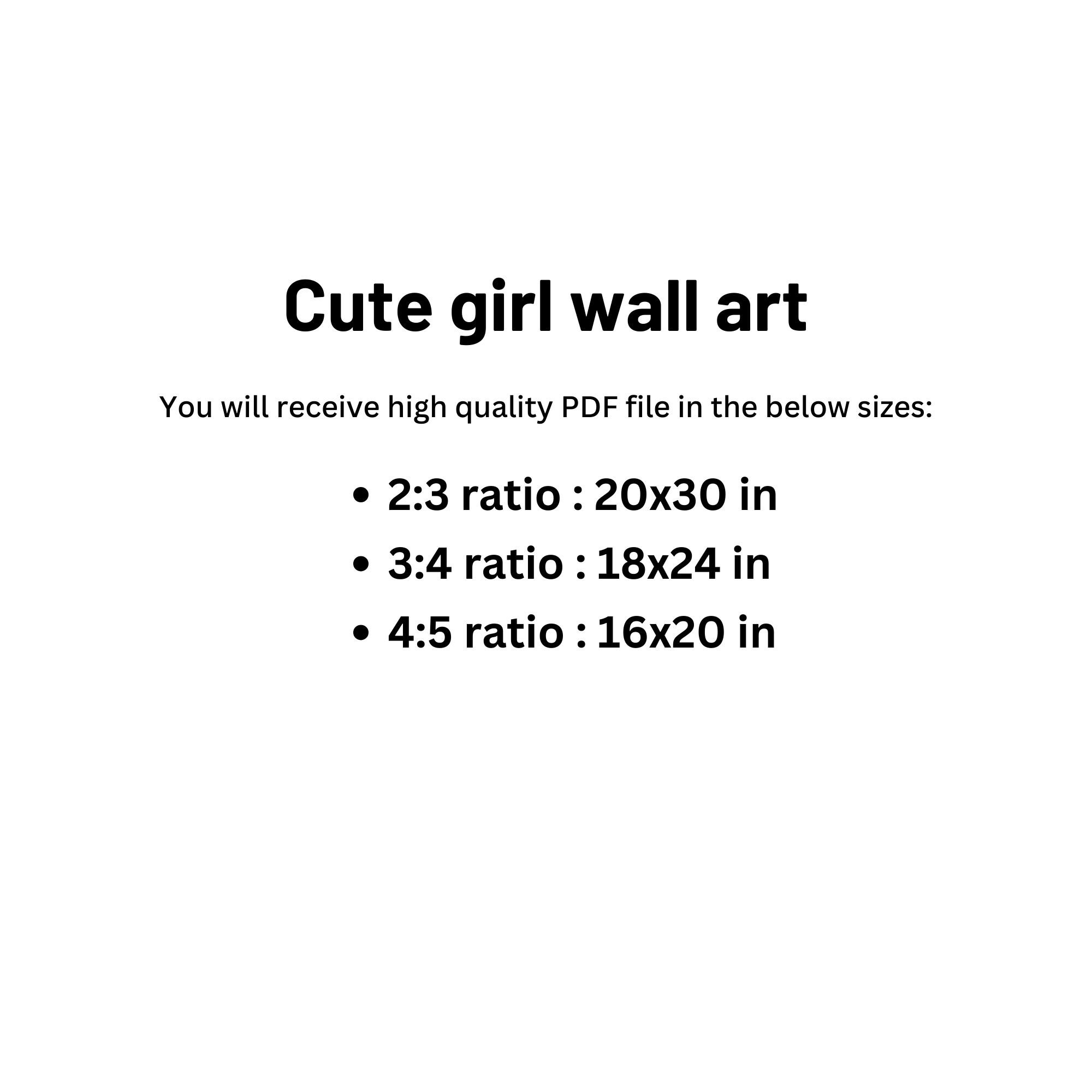 Cute Anime Pretty Girl Wall Art, Cute Girl Poster Printable Art - Etsy