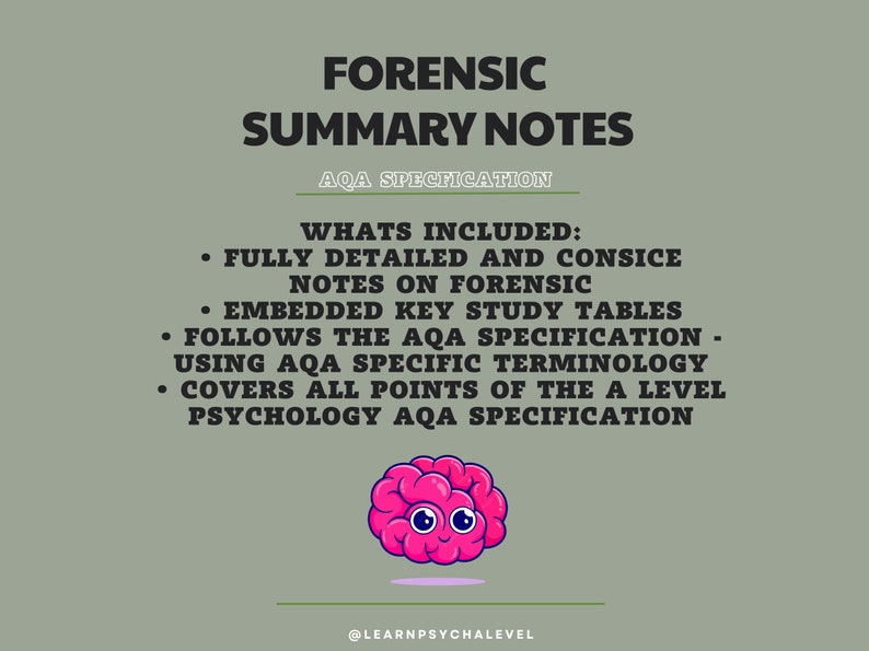 AQA A Level Psychology Detailed Notes - Forensic - Etsy