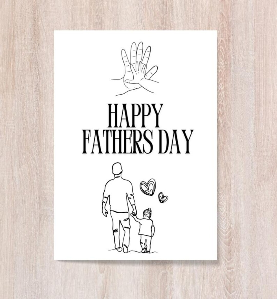Simple Fathers Day Card, Printable Fathers Day Card, Wish Card for Dad ...
