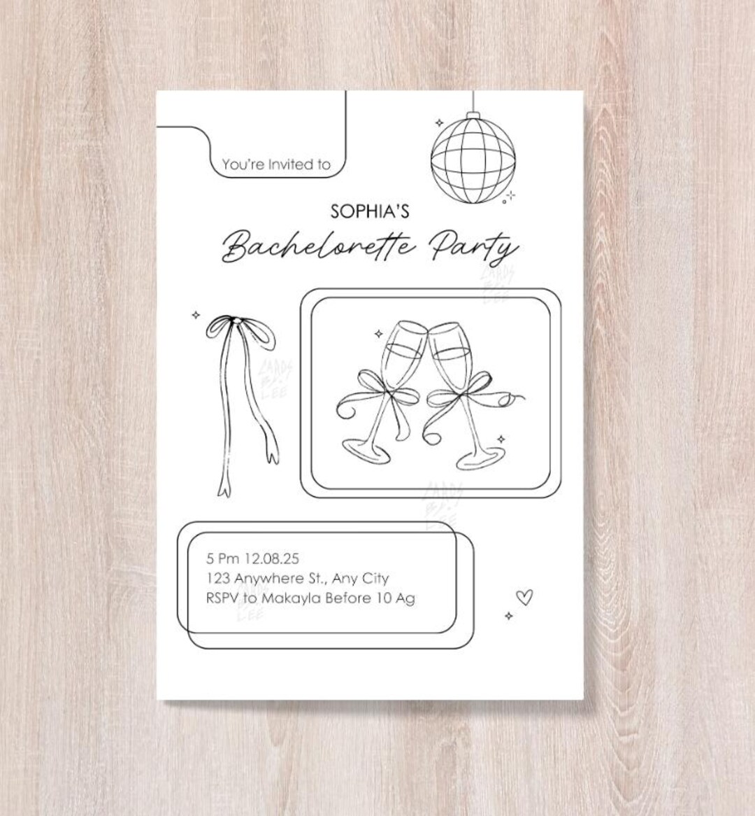 Simple Bachelorette Party Template, Bachelorette Party Invitation Card ...