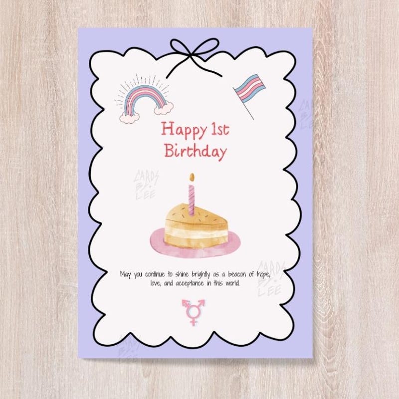 Trans Birthday Card - Etsy