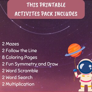 Space Activities Pack, 20 Printable Activities for Kids, Weekend ...