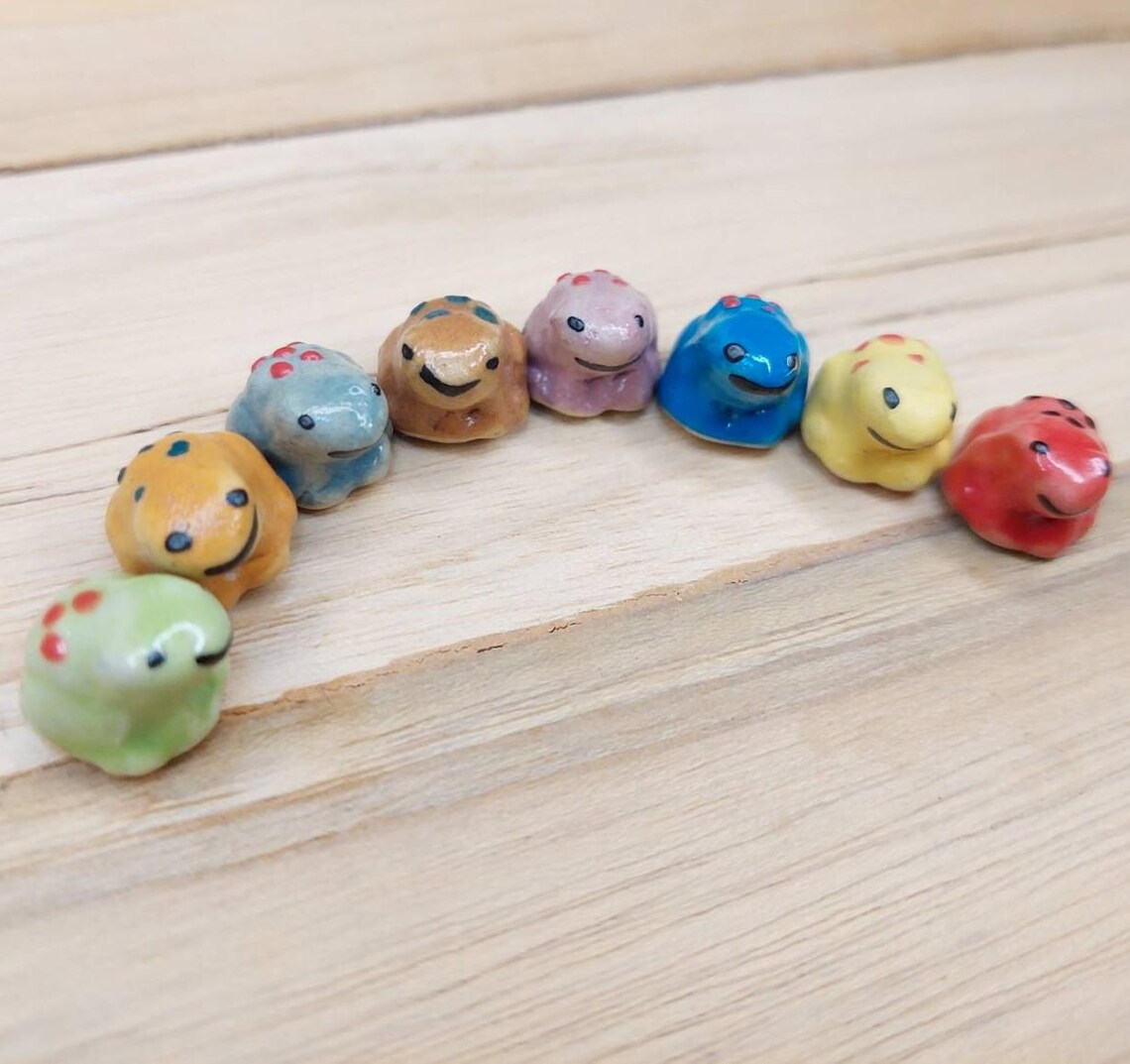 Hand-painted Miniature Ceramic Frog: Whimsical Home Decor - Etsy
