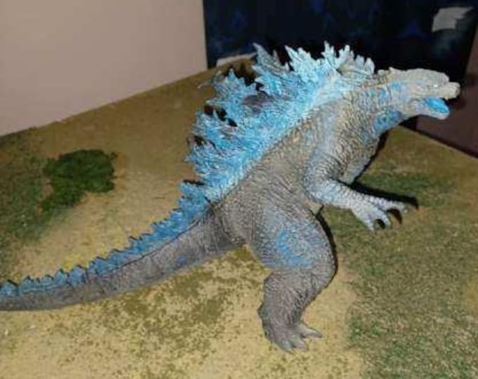 Godzilla Roar Blue Fins Statue Figure - Etsy
