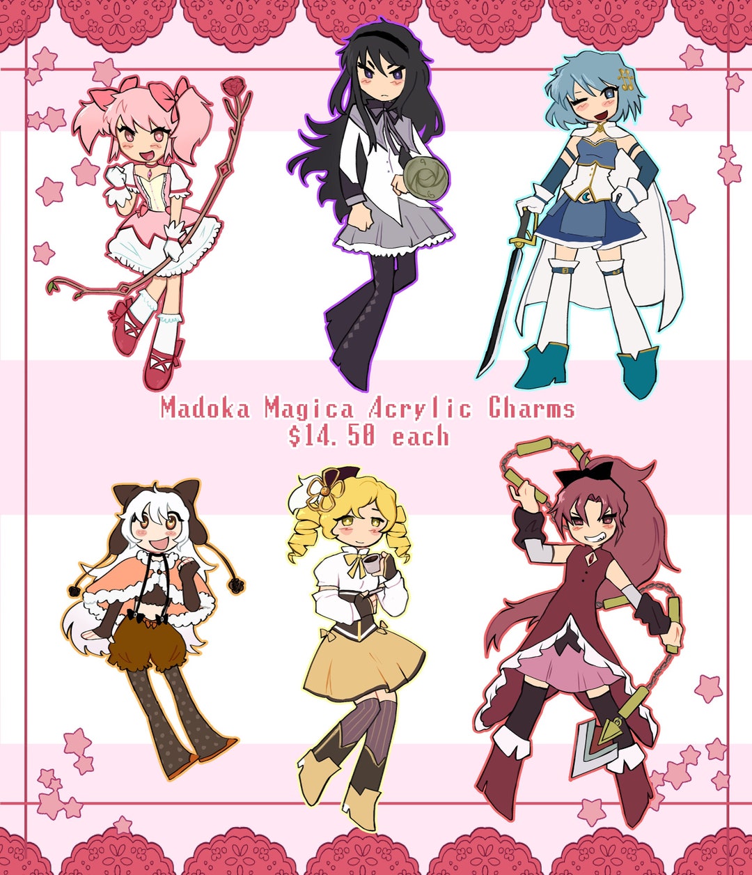 Holy Quintet: Madoka Magica Borderless Acrylic Charms - Etsy