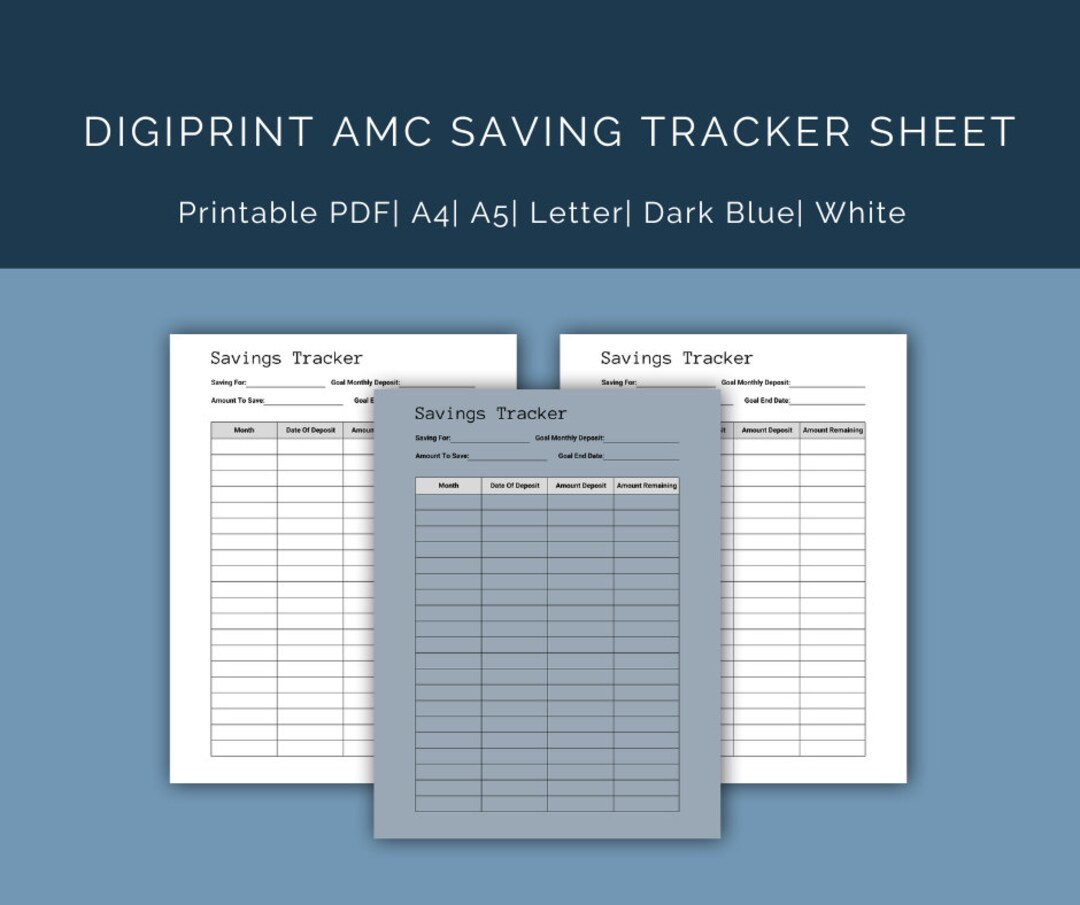Printable Savings Tracker Planner Sheet Financial Goal - Etsy