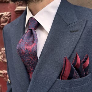 Lotus Floral Silk Tie Set: Handmade Elegant Men's Wedding Accessory - Etsy