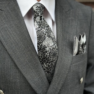 Lotus Floral Silk Tie Set: Handmade Elegant Men's Wedding Accessory - Etsy