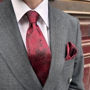 Lotus Floral Silk Tie Set: Handmade Elegant Men's Wedding Accessory - Etsy