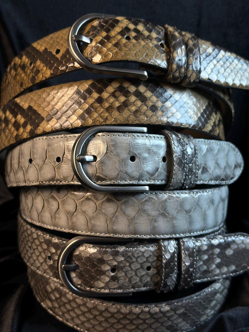 Handcrafted Genuine Python Leather Belt. Make a Statement With ...